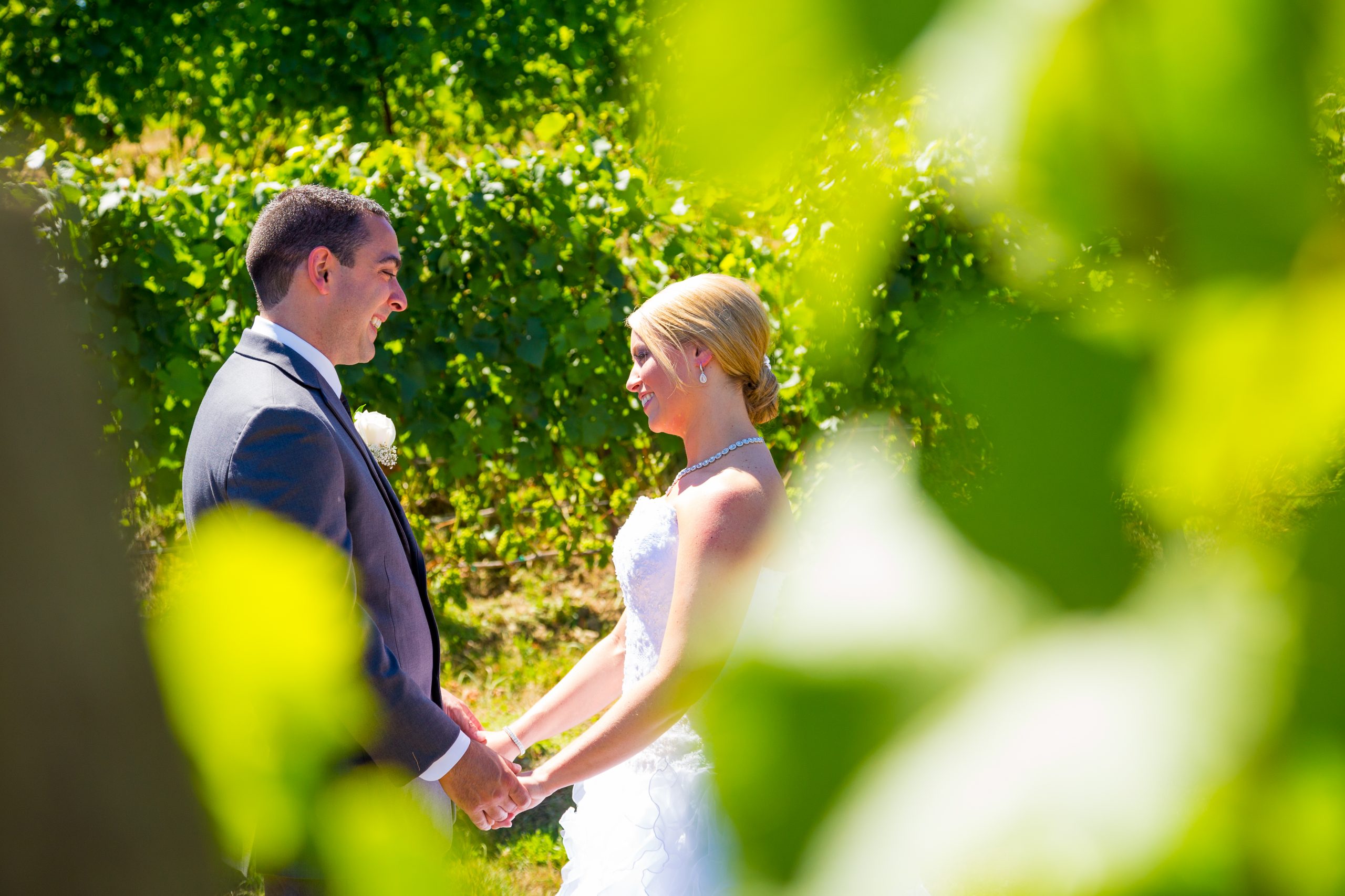Bride and Groom First Look | Ruah Woods Institute