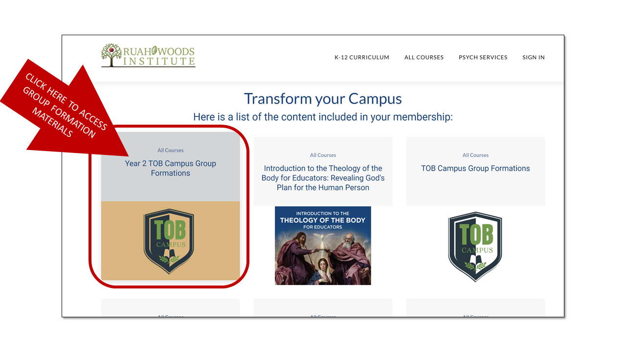 Your TOB Campus Journey Continues Year 2... | Ruah Woods Institute